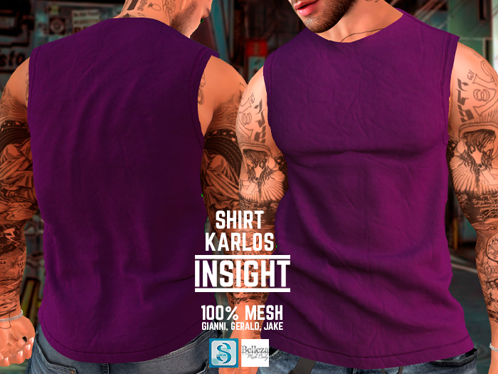 Second Life Marketplace - [INSIGHT] Sleeveless t-shirt *KARLOS* PURPLE