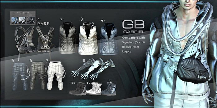 Second Life Marketplace - ::GB:: Cyber Catharsis GACHA WHITE FULL SET ...