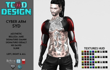 Second Life Marketplace - Cyber Arm ~ Syd [Textures Hud]. DEMO