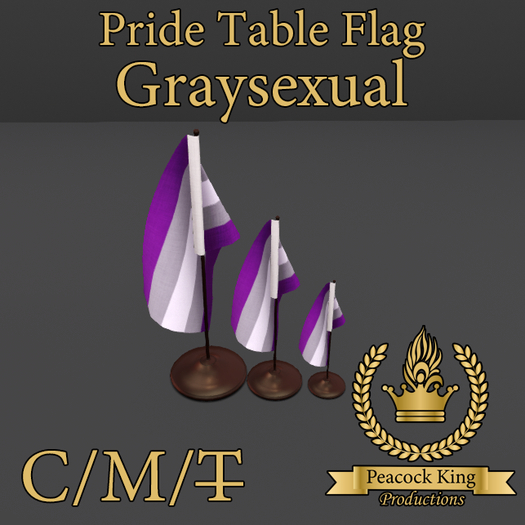 Second Life Marketplace - (PKP) Pride Table Flags - Graysexual