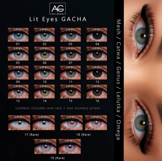 Second Life Marketplace - AG. Lit Eyes Gacha - Catwa - 03