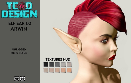 Second Life Marketplace - Elf Ear ~ Arwin [Textures Hud]. DEMO