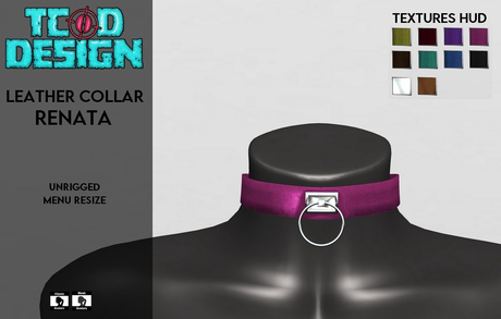 Second Life Marketplace - Leather Collar ~ Renata [Textures Hud]. DEMO
