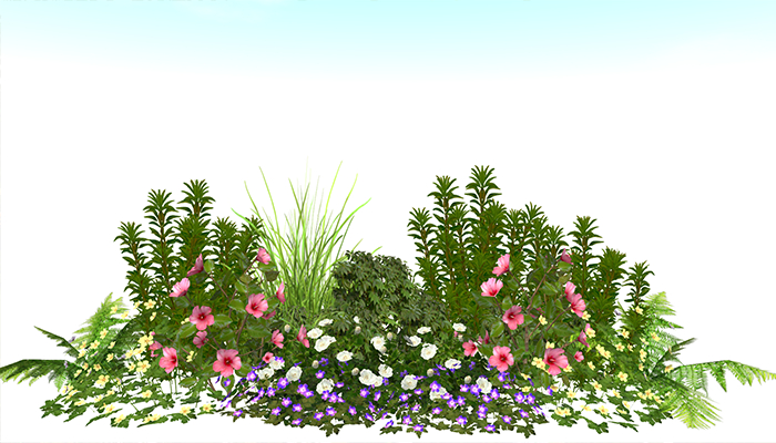 Second Life Marketplace - Jad Garden - Hibiscus Geranium rose garden ...