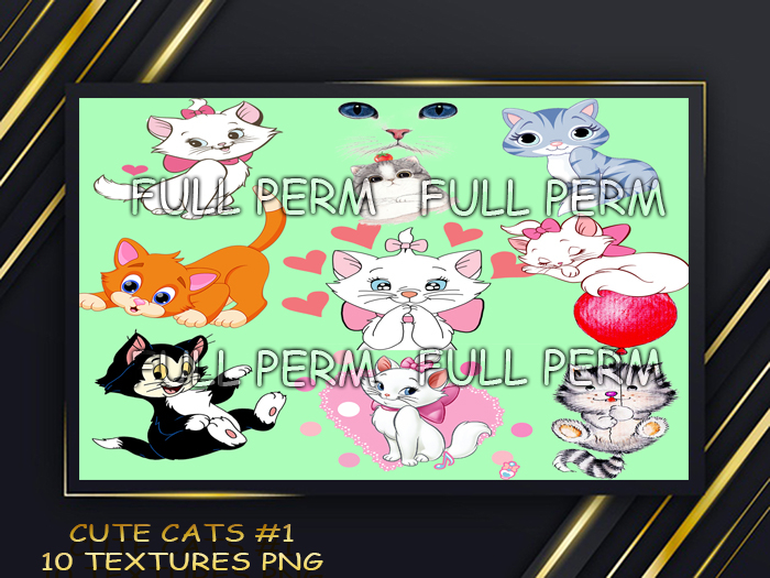 Second Life Marketplace - Cute Cats #1 - Alpha Textures Full Perm