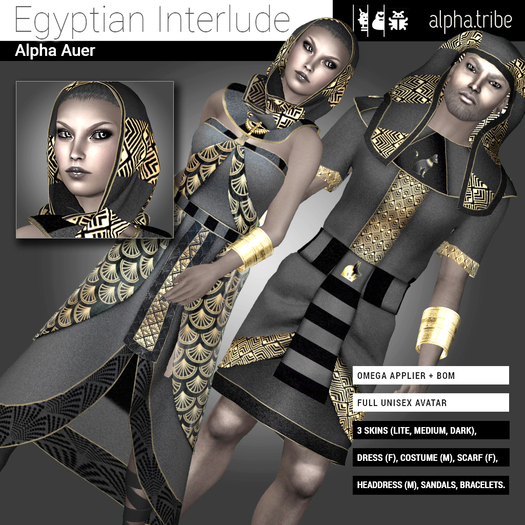 Second Life Marketplace - alpha.tribe::: [Egyptian Interlude] Unisex ...