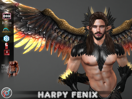 Second Life Marketplace - [FFS] HARPY PHOENIX UNISEX - BOM (LEGACY ...