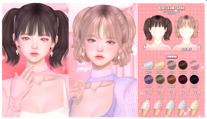 Second Life Marketplace - DALGONA - Red Flavor GACHA - EARRING 1 (box)