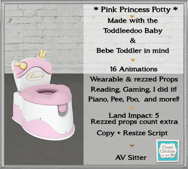 Second Life Marketplace - Pink Princess Potty (TDB/BebeToddler) [boxed]