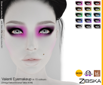 Second Life Marketplace - Zibska ~ Valenti Eyemakeup in 15 colors with ...