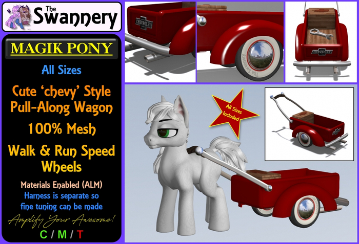 Second Life Marketplace - Open Pony, Magik Pony Chevy Wagon - To Fit ...