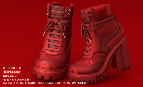 Second Life Marketplace - NitroPanic_MENSTOMPER RED (ADD TO WEAR)