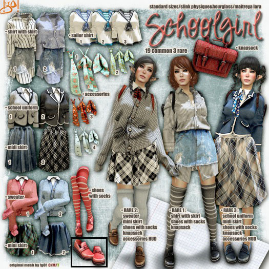 Second Life Marketplace - !gO! schoolgirl school uniform 2 - maitreya lara