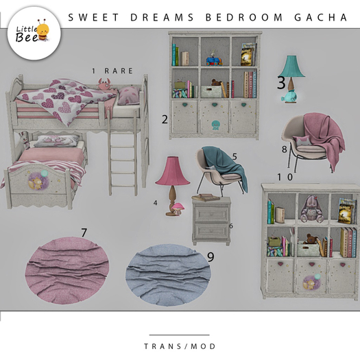 Second Life Marketplace - little bee Sweet dreams bedroom gacha 5