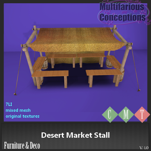 Second Life Marketplace - [MC] Desert Market Stall (wear to unpack)