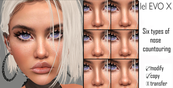 Second Life Marketplace - Autumn Shapes-Six types of nose contouring ...
