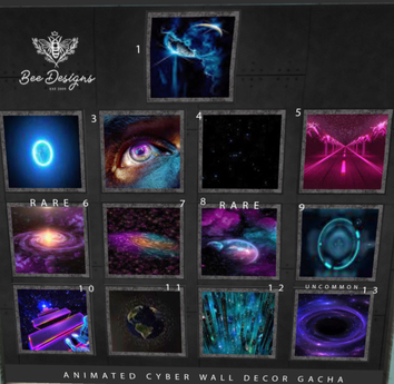 Second Life Marketplace - Bee Designs Animated Cyber wall decor gacha 12