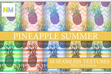 Second Life Marketplace - Pineapple Summer Patterns Kit 10 Seamless ...