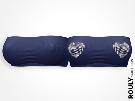 Second Life Marketplace - ROULY :: Double Heart Tube Top - Navy