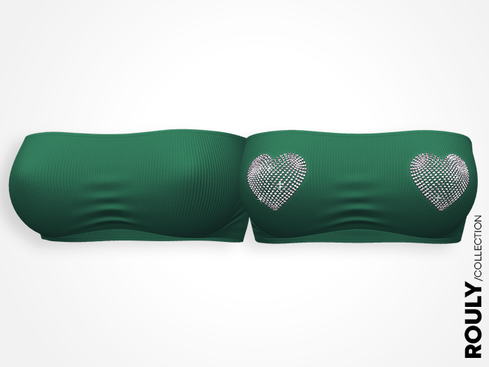 Second Life Marketplace - ROULY :: Double Heart Tube Top - Eme