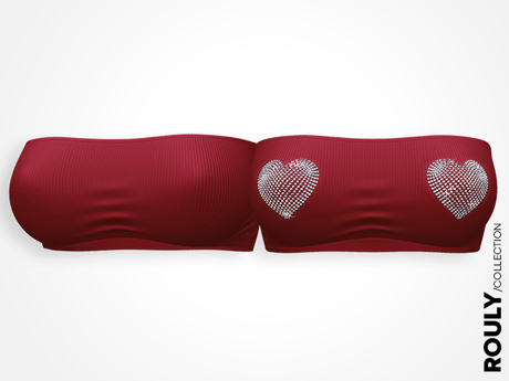 Second Life Marketplace - ROULY :: Double Heart Tube Top - Burgundy