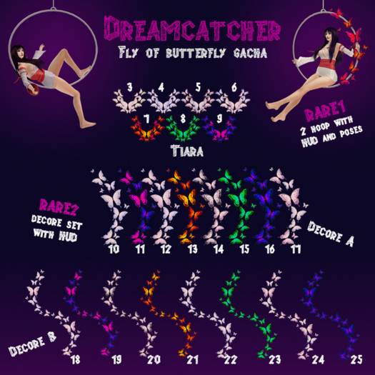 Second Life Marketplace - +Dreamcatcher+ Fly of butterfly decore B 19