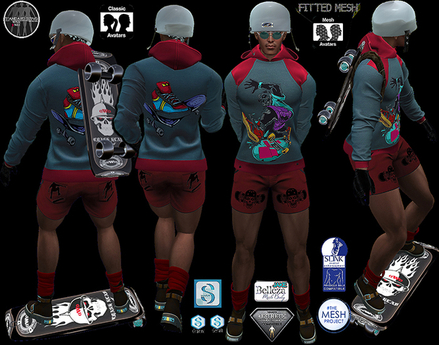 Second Life Marketplace - SKATEBOARD MALE-AESTHE-BELL-SLINK-TMP-SIGNAT ...