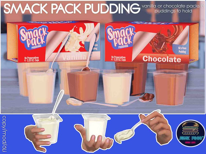 Second Life Marketplace - Junk Food - Smack Pack Pudding (Chocolate)