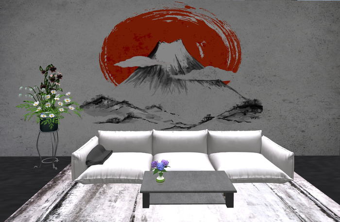 Second Life Marketplace - Volcano wall sticker decal mural