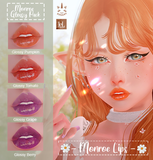 Second Life Marketplace - {SUGARY} Monroe Glossy Pack - Lelutka Evo