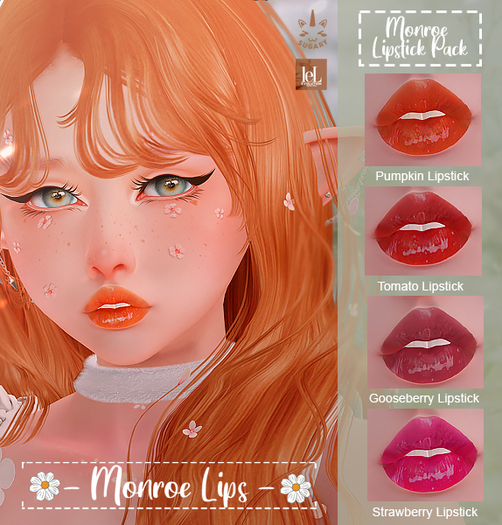 Second Life Marketplace - {SUGARY} Monroe Lipstick Pack - Lelutka Evo