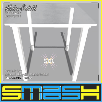 Second Life Marketplace - SMASH - Modern Endtable (White)
