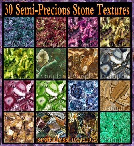 Second Life Marketplace - 30 Semi-precious stone textures_seamless ...
