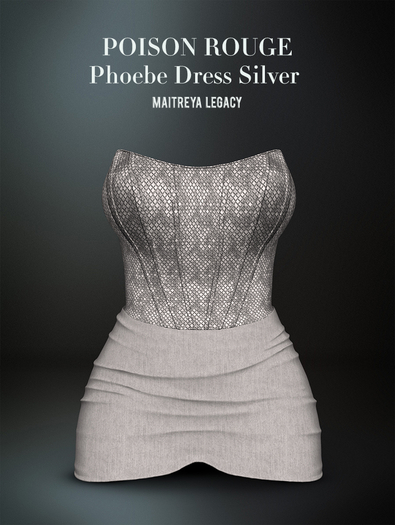 Second Life Marketplace - POISON ROUGE Phoebe Dress - Silver