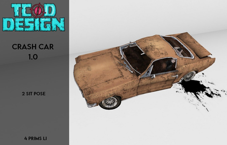 Second Life Marketplace - Crash Car (2 sit pose) / Mesh