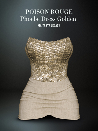 Second Life Marketplace - POISON ROUGE Phoebe Dress - Golden