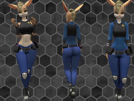 Second Life Marketplace - (Black & White) Kemono Fitted Torso Suit