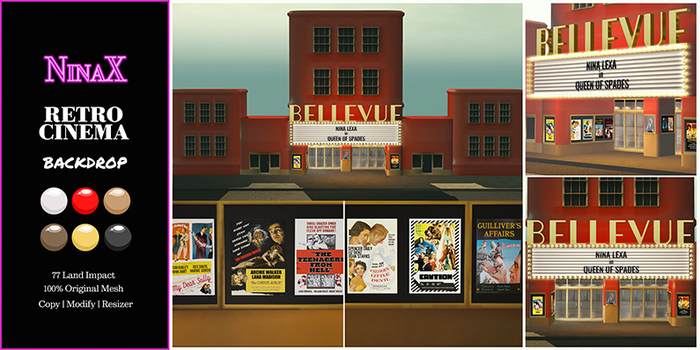 Second Life Marketplace - NinaX: Retro Cinema FATPACK