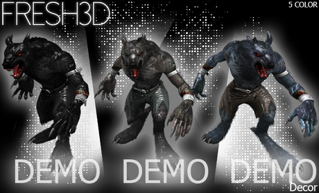 Second Life Marketplace - FRESH3D Mad Wolf Man DEMO