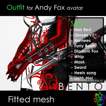 Second Life Marketplace - Furry Andy - Outfit for Andy Fox avatar (set:2)