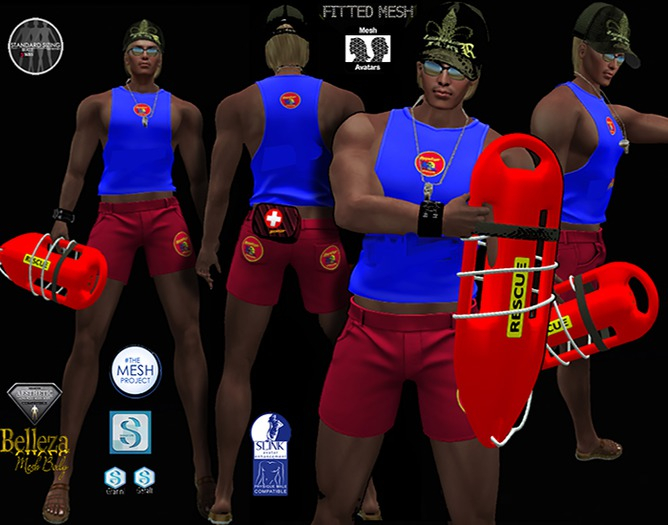 Second Life Marketplace - LIFEGUARD MALE-BELL-AESTHE-TMP-SLINK-SIGN ...