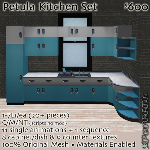 Second Life Marketplace - % Petula Kitchen Set *MESH*