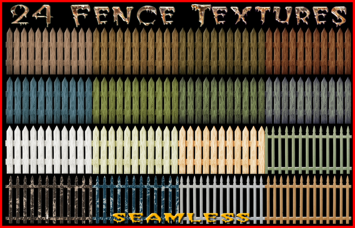 Second Life Marketplace - 24 FENCE TEXTURES SEAMLESS _ 1024x512