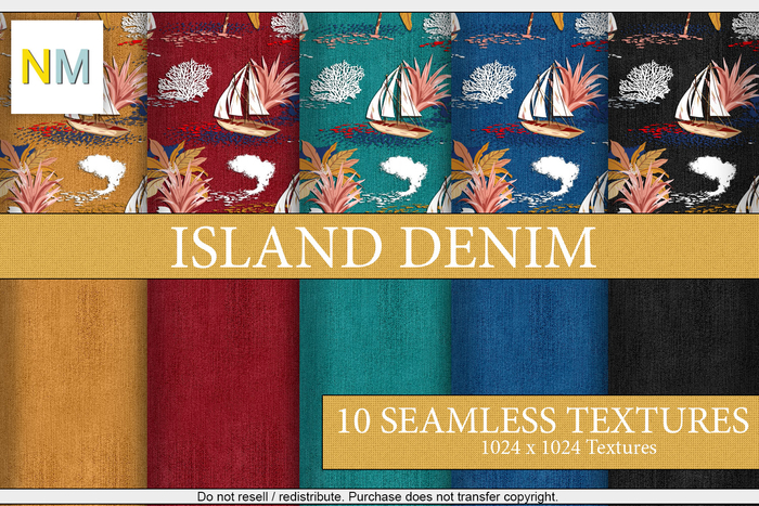 Second Life Marketplace - Island Denim Matchup Kit 10 Seamless Textures ...