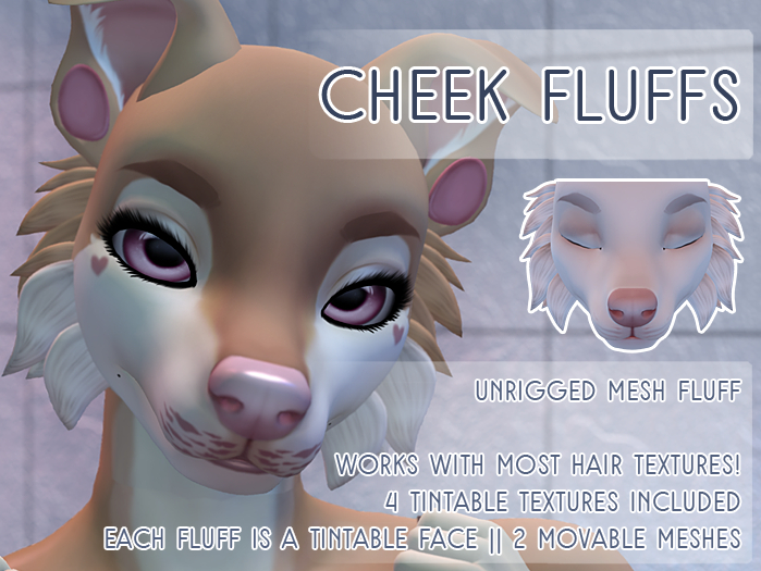 Second Life Marketplace - :: wickedpup :: CHEEK FLUFFS || UNRIGGED