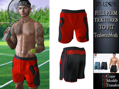 Second Life Marketplace - STYLES - Mens Training Shorts Texture FULL ...