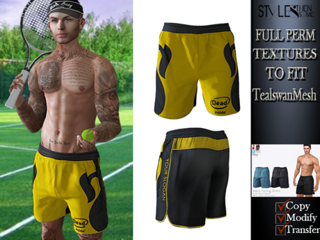 Second Life Marketplace - STYLES - Mens Training Shorts Texture FULL ...