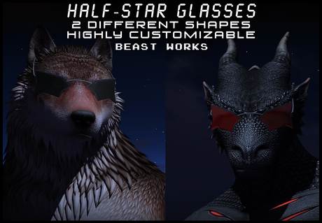 Second Life Marketplace - [Beast Works] Half-Star Glasses