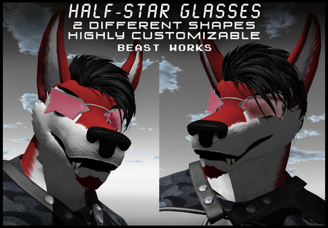 Second Life Marketplace - [Beast Works] Half-Star Glasses
