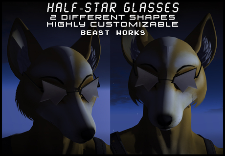 Second Life Marketplace - [Beast Works] Half-Star Glasses